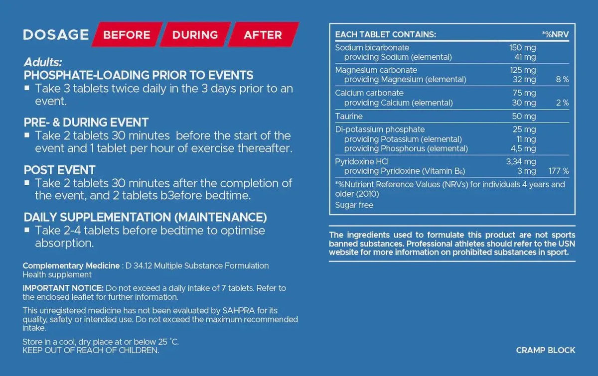 USN Cramp Block Tablets – Eat Me Supplements