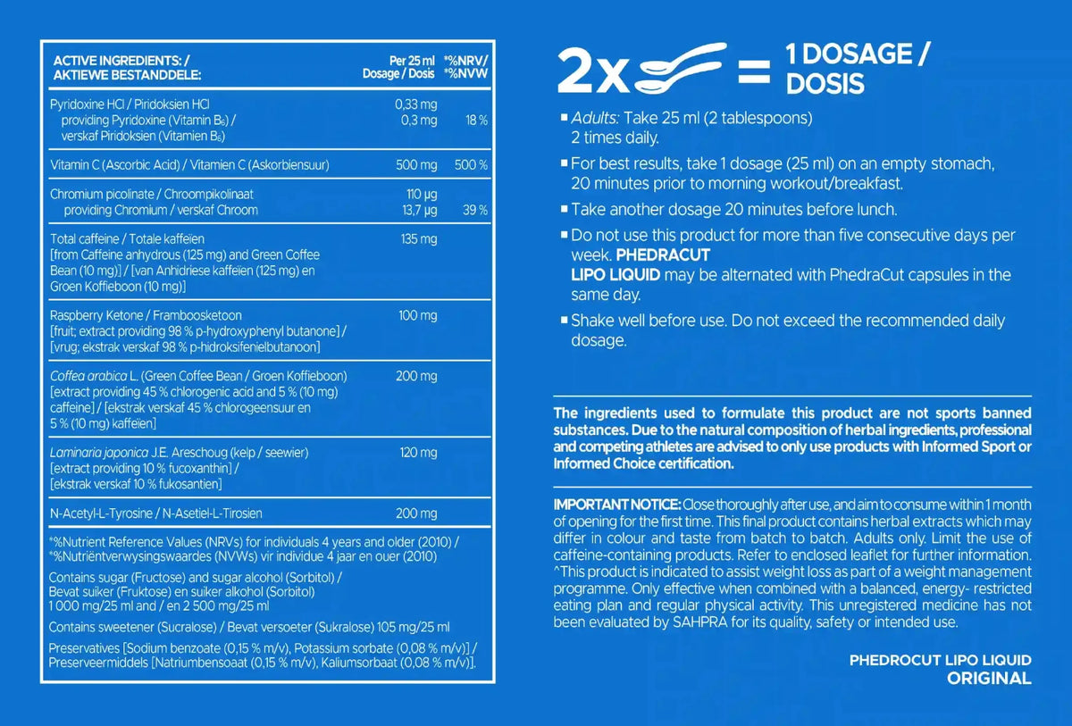 USN Phedra Cut Lipo X Liquid Fat Burner – Eat Me Supplements